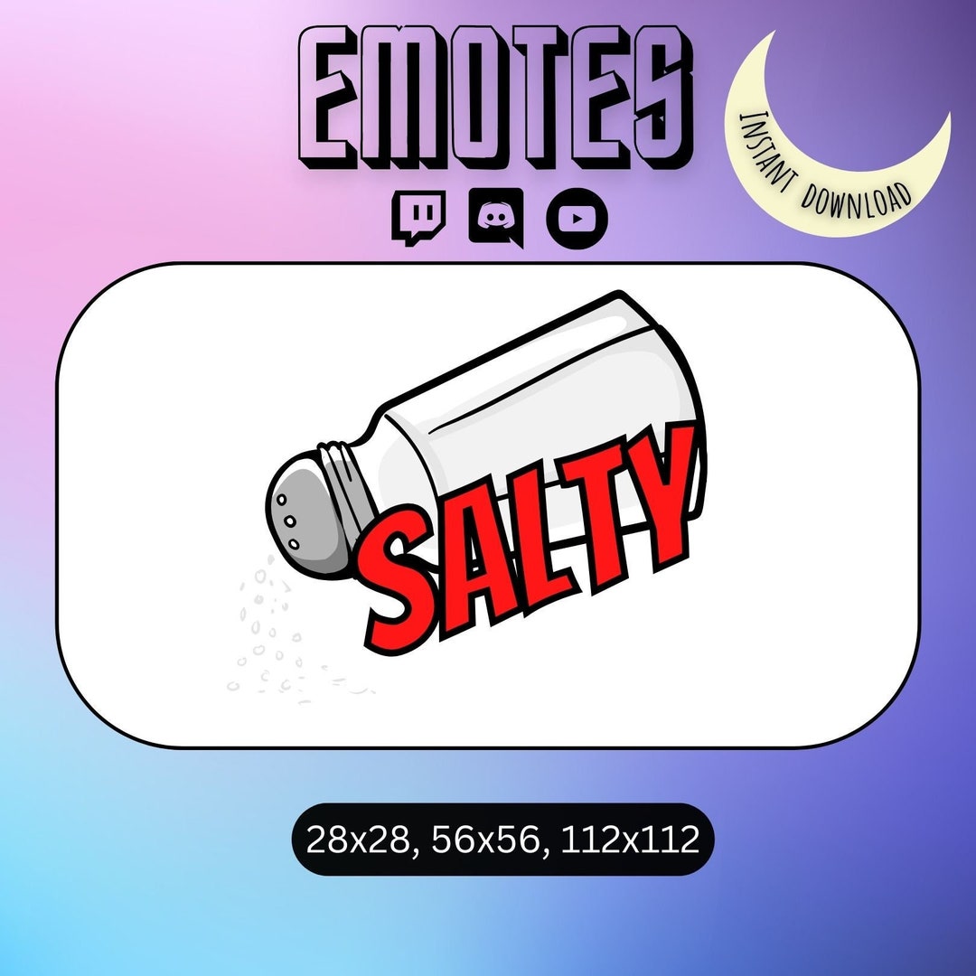 Salty Emote | Twitch Emote - Etsy