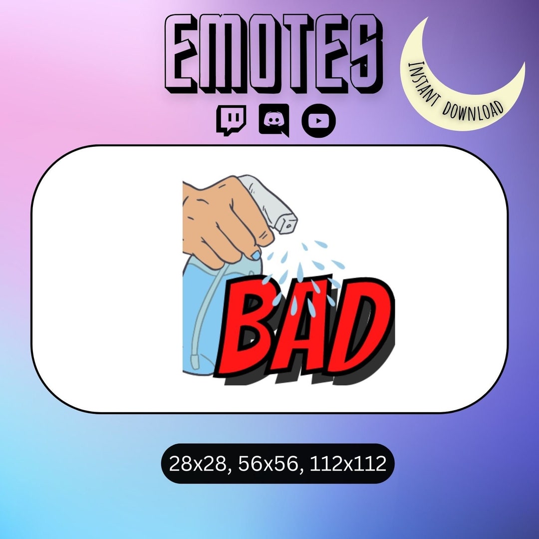 BAD Emote | Twitch | Discord | KICK | Youtube - Etsy