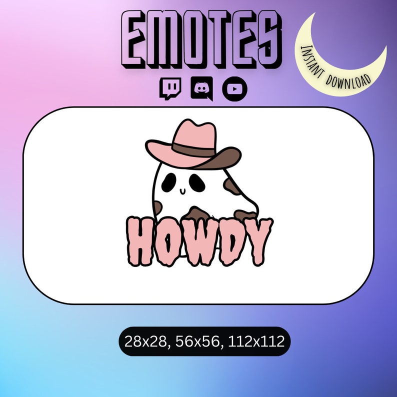 Pink Ghost Howdy Emote for Twitch | Kick | Discord - Etsy