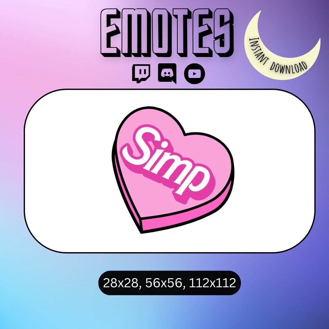 Simp Sweet Heart Candy Emote Streamers | Discord | KICK | Youtube ...