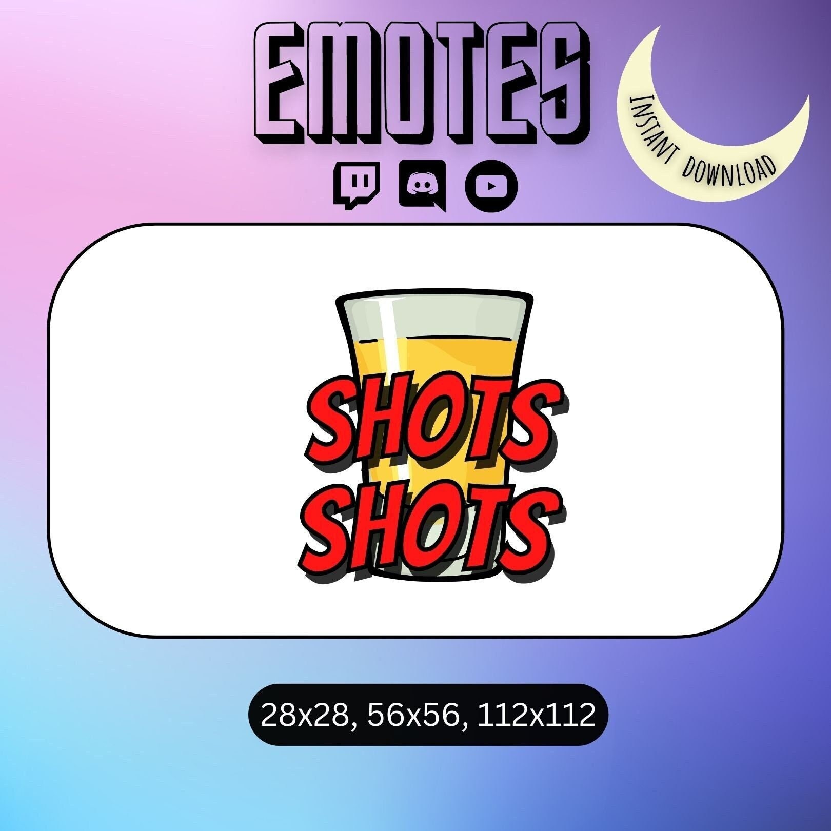 Shots Twitch Emotes | Twitch | Discord | KICK | Youtube - Etsy