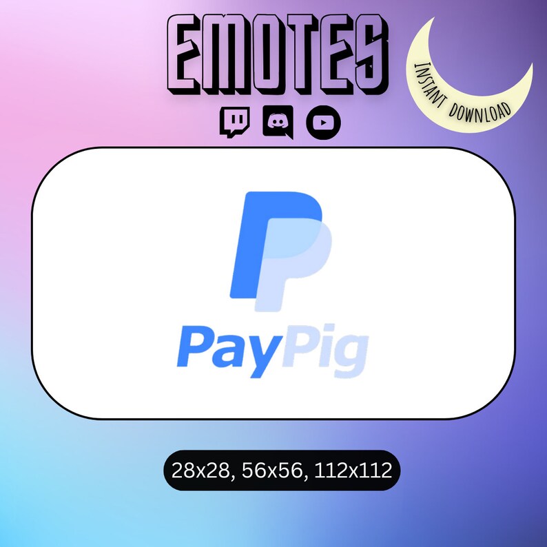 Paypig Paypal Emote for Twitch | Discord | and Kick - Etsy