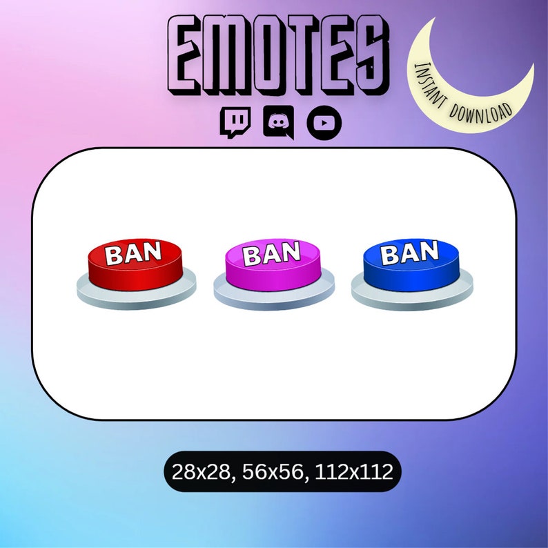 Ban Button Emotes for Twitch | Kick | Discord - Etsy