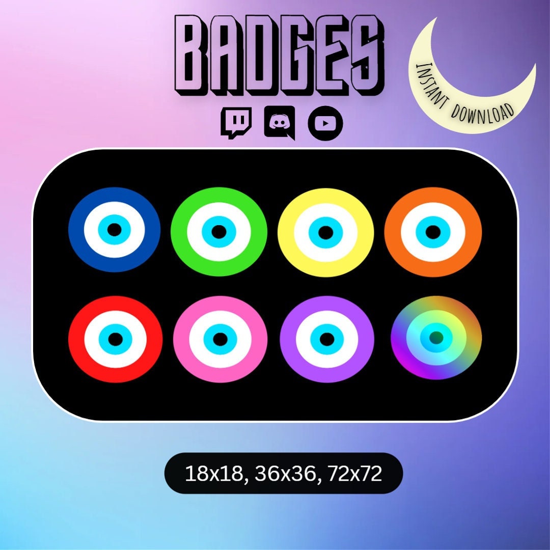 Evil Eye Badges for Twitch, Discord, and Youtube - Etsy
