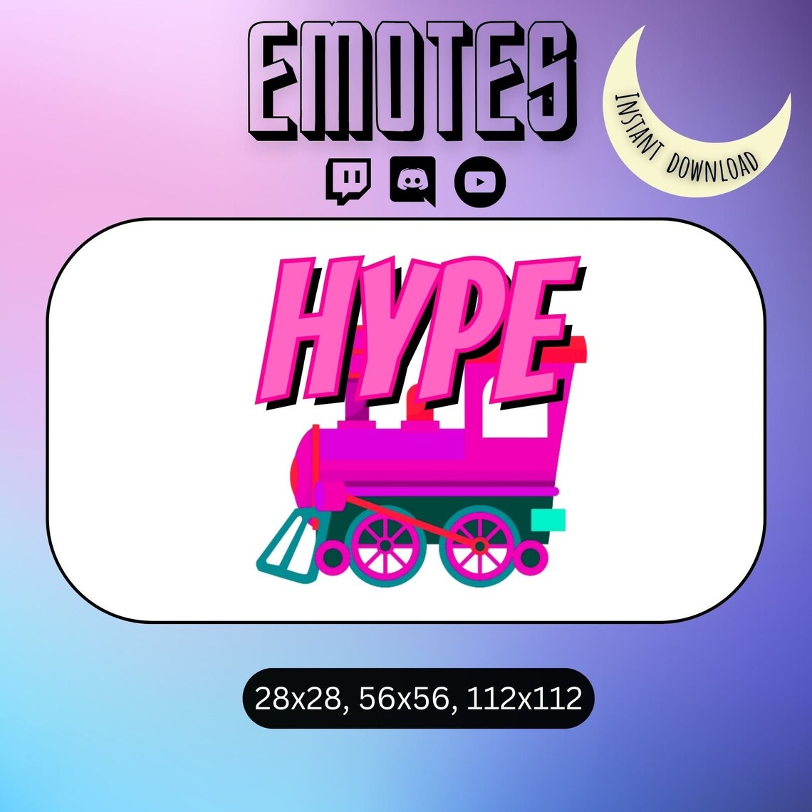 Cute HYPE TRAIN Emote | Twitch Emote | Youtube - Etsy