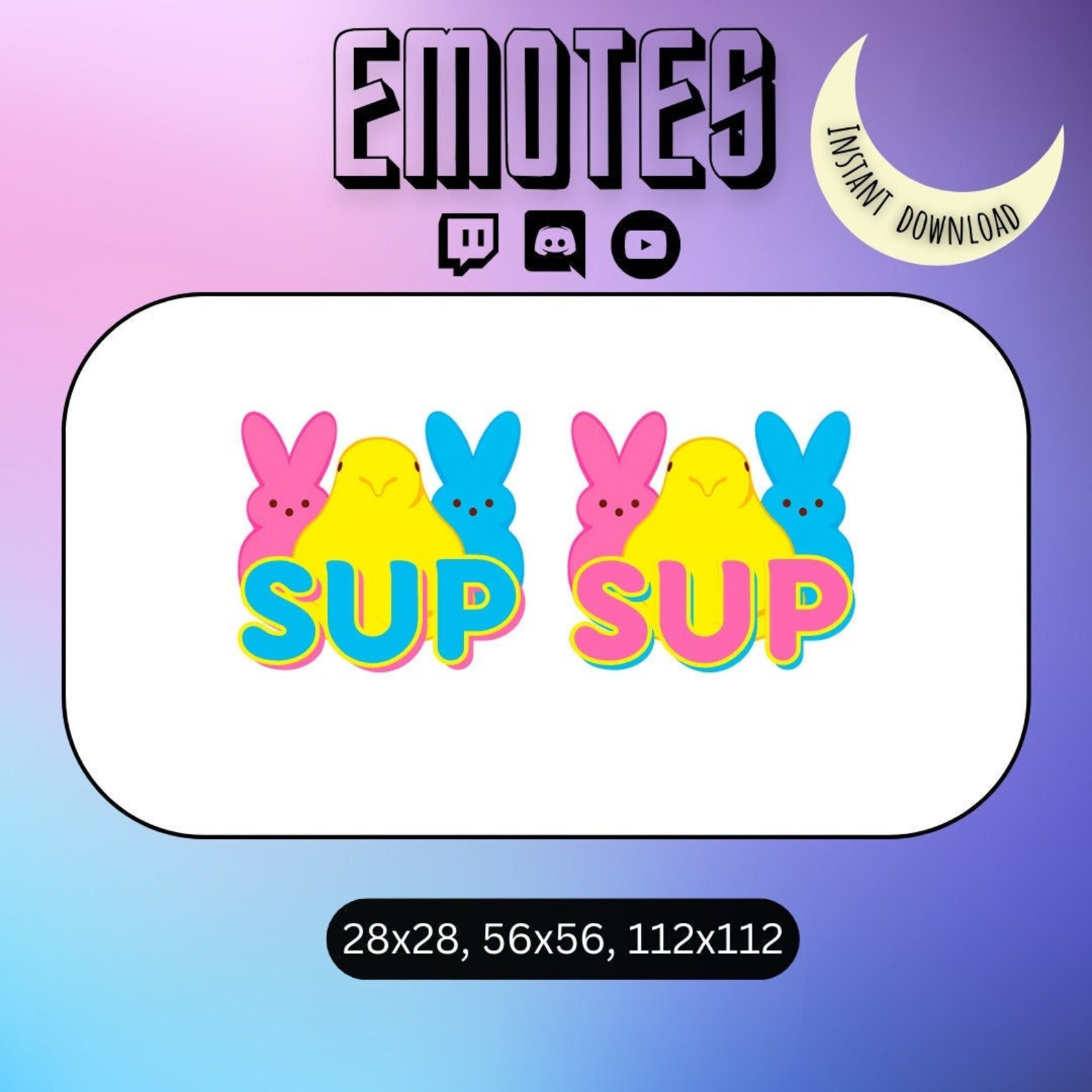 Sup Peeps Easter Emote for Twitch | KICK | Discord - Etsy