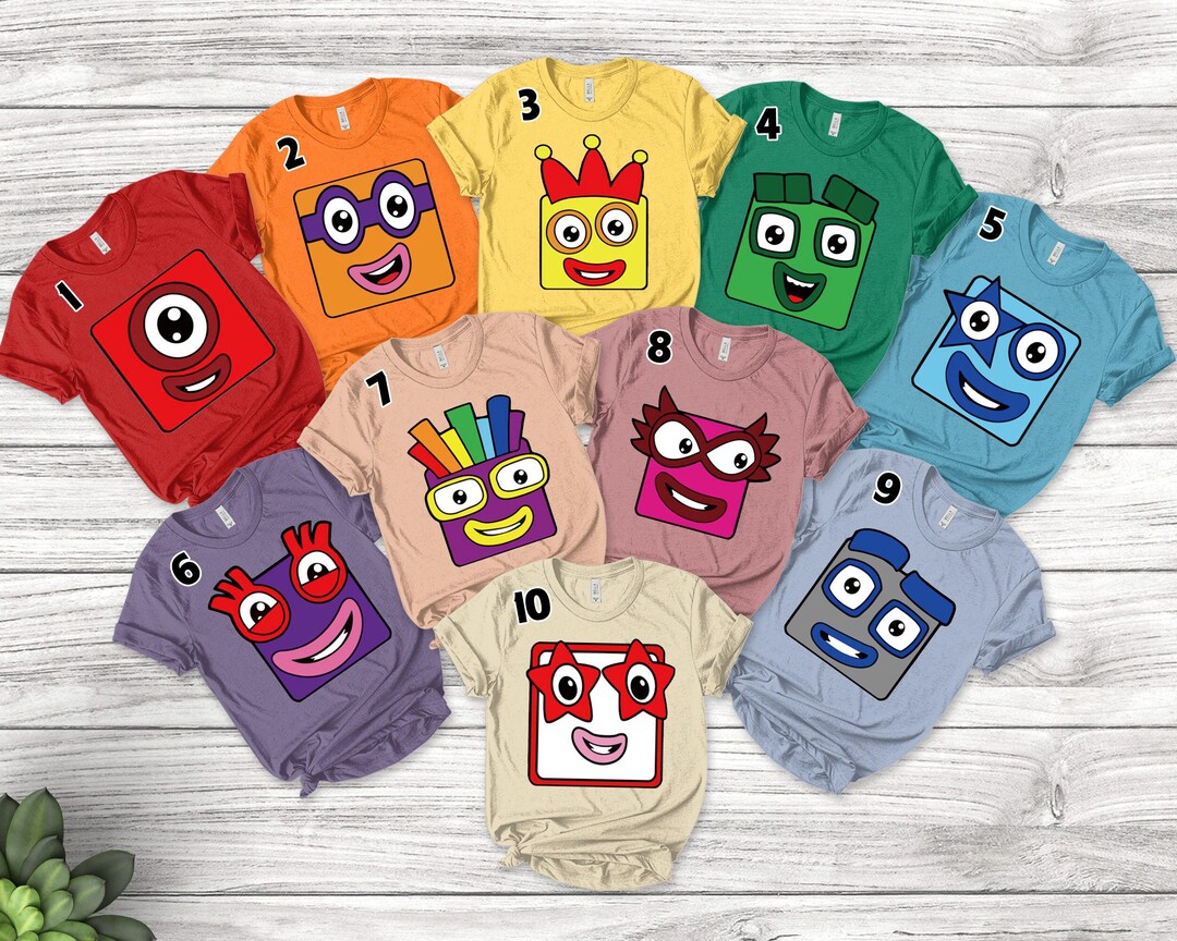 Numberblocks Birthday Shirt,personalized Numberblocks Family Birthday ...