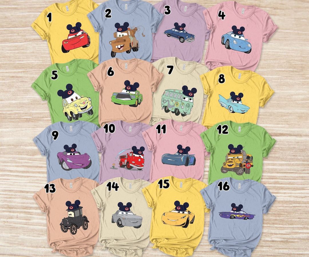 Disney Cars Shirt Disney Characters Shirt Disney Cars - Etsy