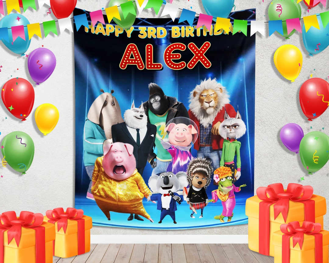 Sing Pig 2 Birthday Party Backdrop/sing 2 Birthday - Etsy