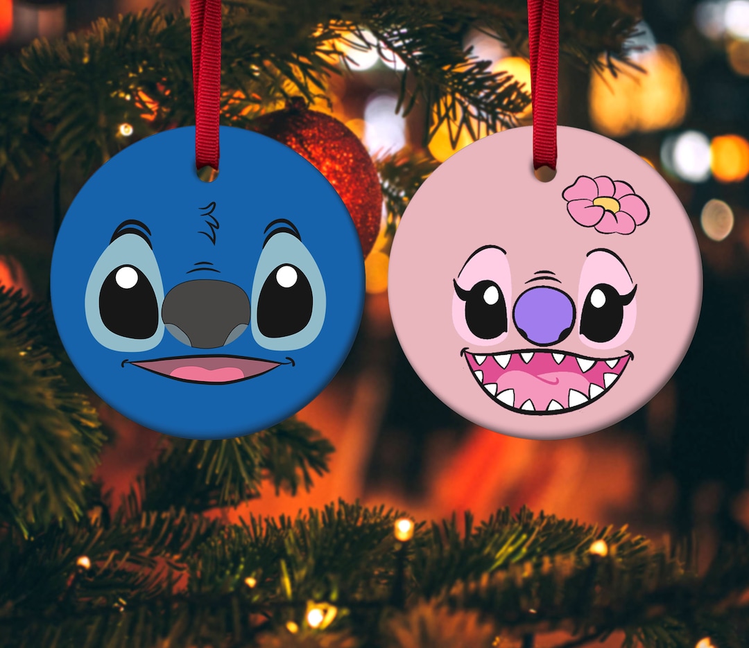 Stitch Ornament Stitch and Angel Christmas Ornament Disney - Etsy