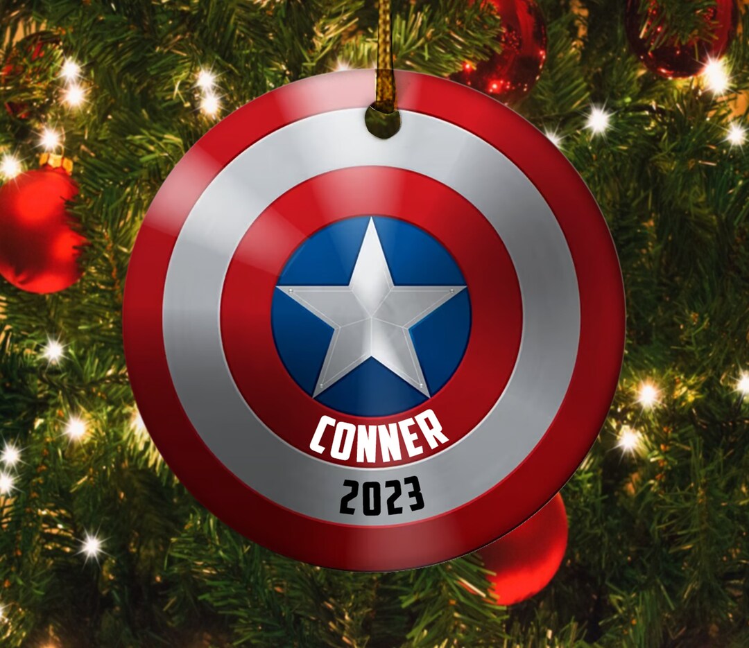 Captain America Christmas Ornament Personalized Christmas - Etsy