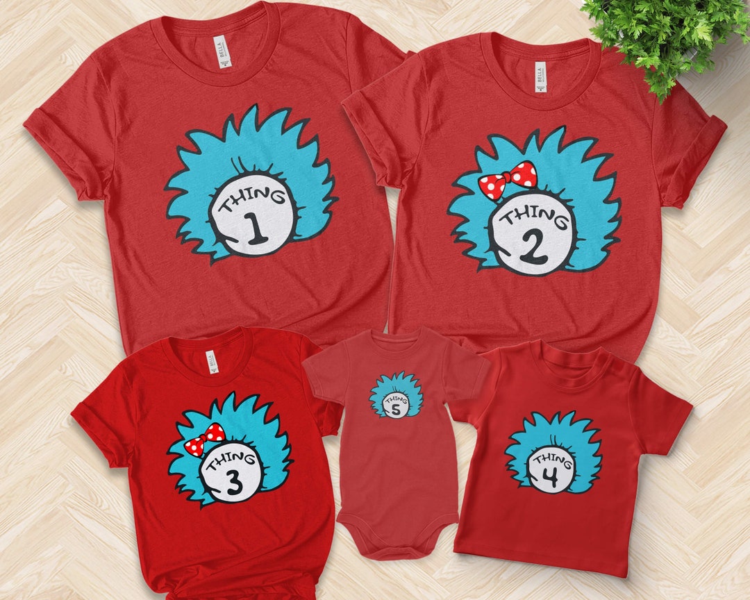 Thing 1 Thing 2 Thing 3 Customized Family Matching Shirtthing - Etsy