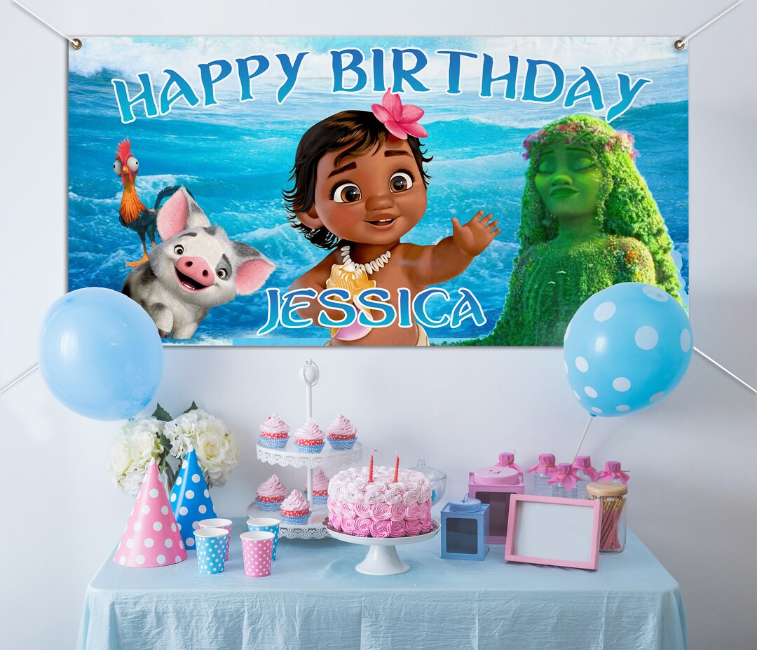 Moana Birthday Banner,personalized Moana Birthday Banner,custom Moana ...