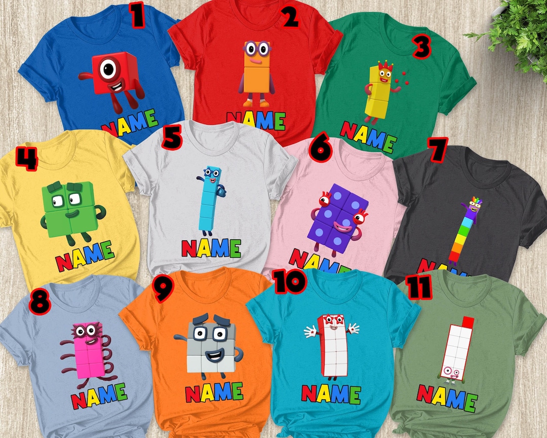 Numberblocks Birthday Shirtpersonalized Numberblocks Family - Etsy