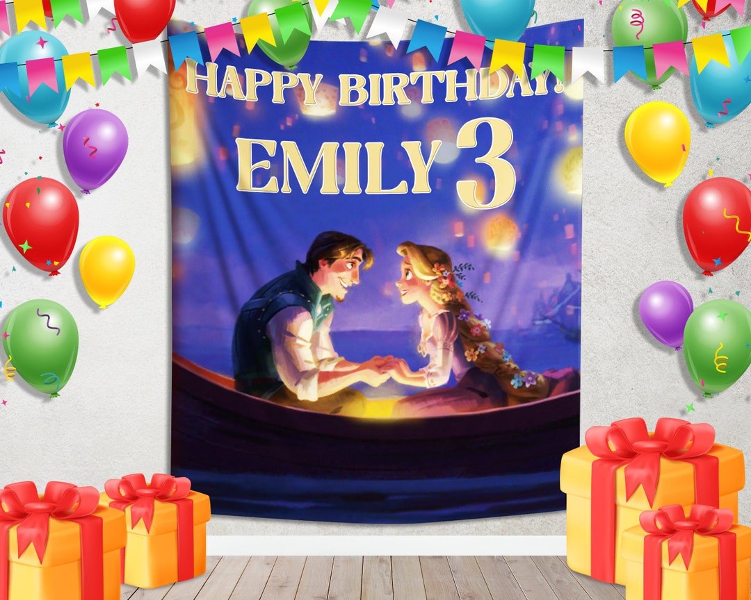 Tangled Rapunzel Birthday Backdrop/tangled Rapunzel - Etsy