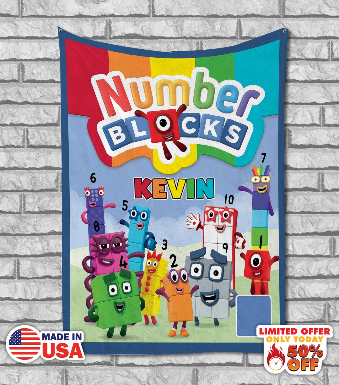 Custom Numberblocks Blanket Numberblocks Kids Birthday Party - Etsy