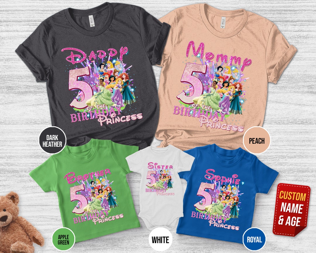 Disney Princesses Birthday Shirt/disney Princess Family - Etsy