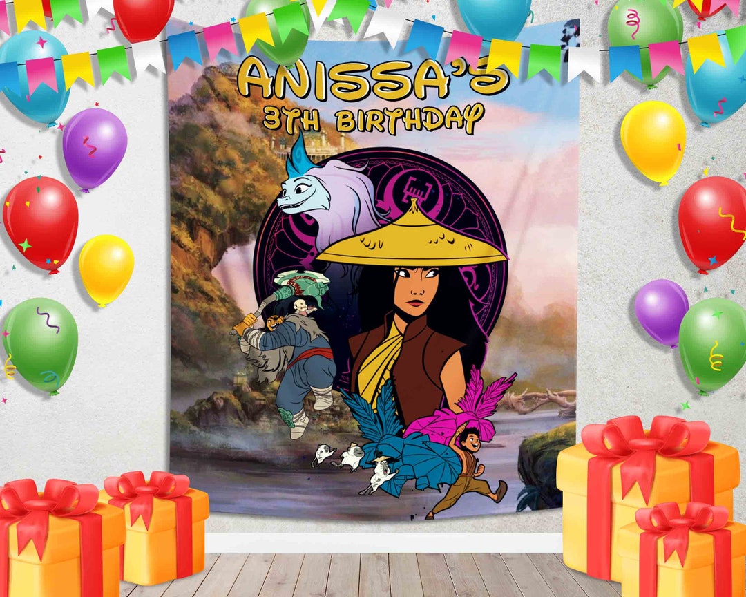 Raya Birthday Backdrop Raya and the Last Dragon Party - Etsy