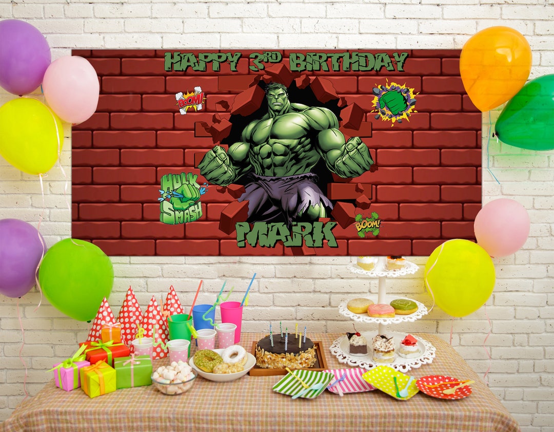 Hulk Birthday Bannerhulk Birthday Backdropsuperhero Birthday - Etsy