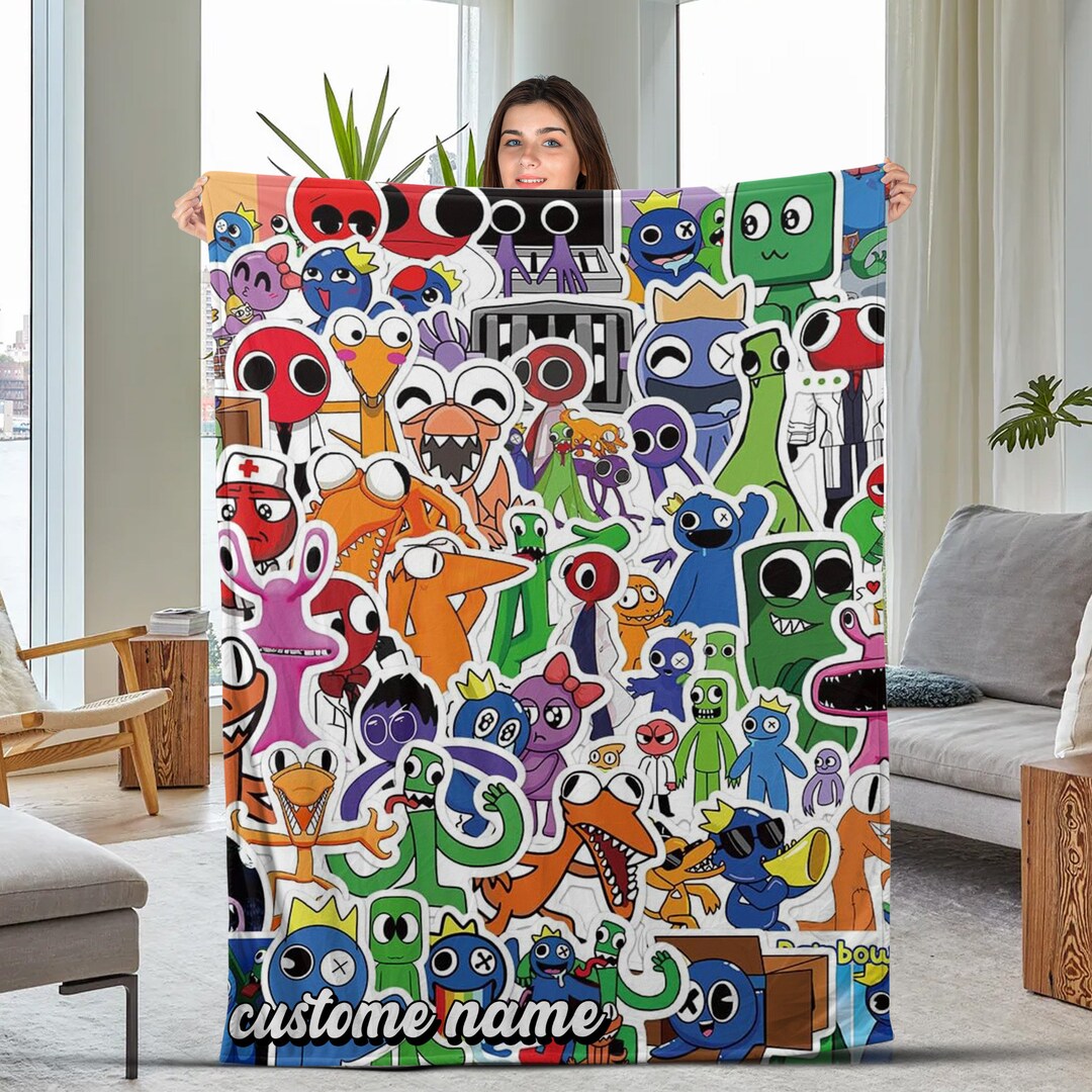 Personalized Rainbow Friends Quilt Blanket Rainbow Friends - Etsy