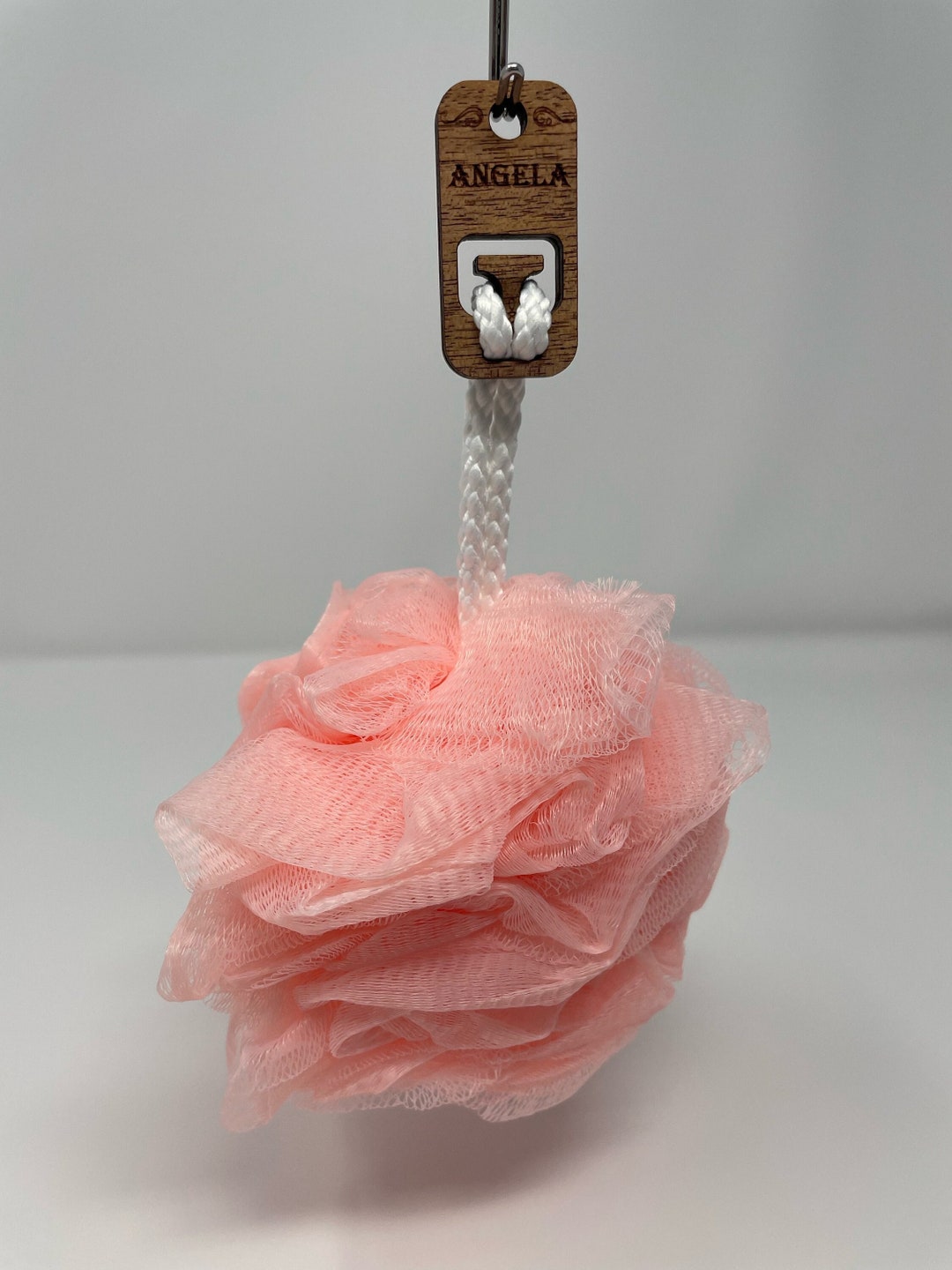 SET OF 2 Personalized Wooden Loofah/sponge Tags, African Mahogany ...