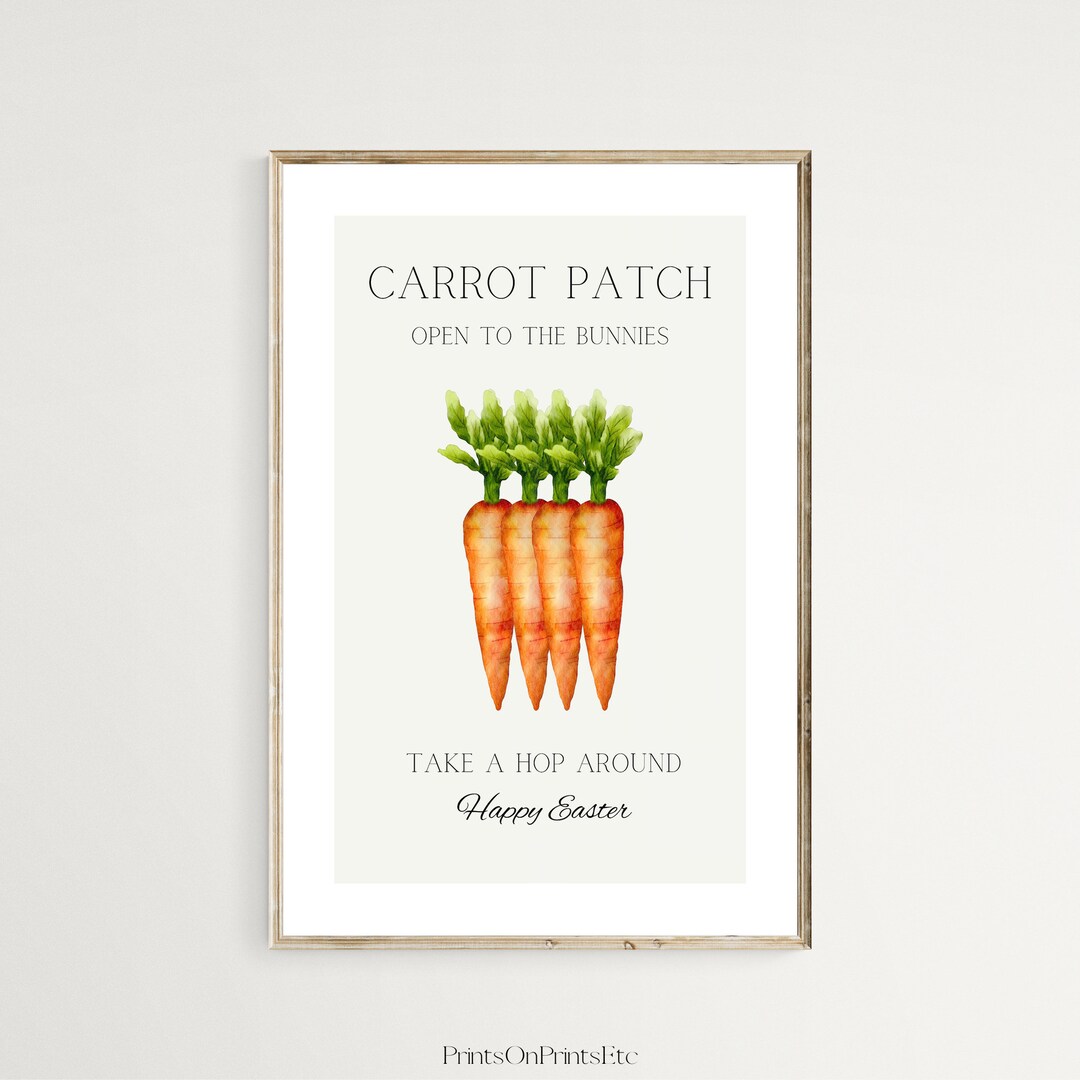 Easter Printable Wall Art, Carrot Wall Art, Easter Print, Carrot Art ...