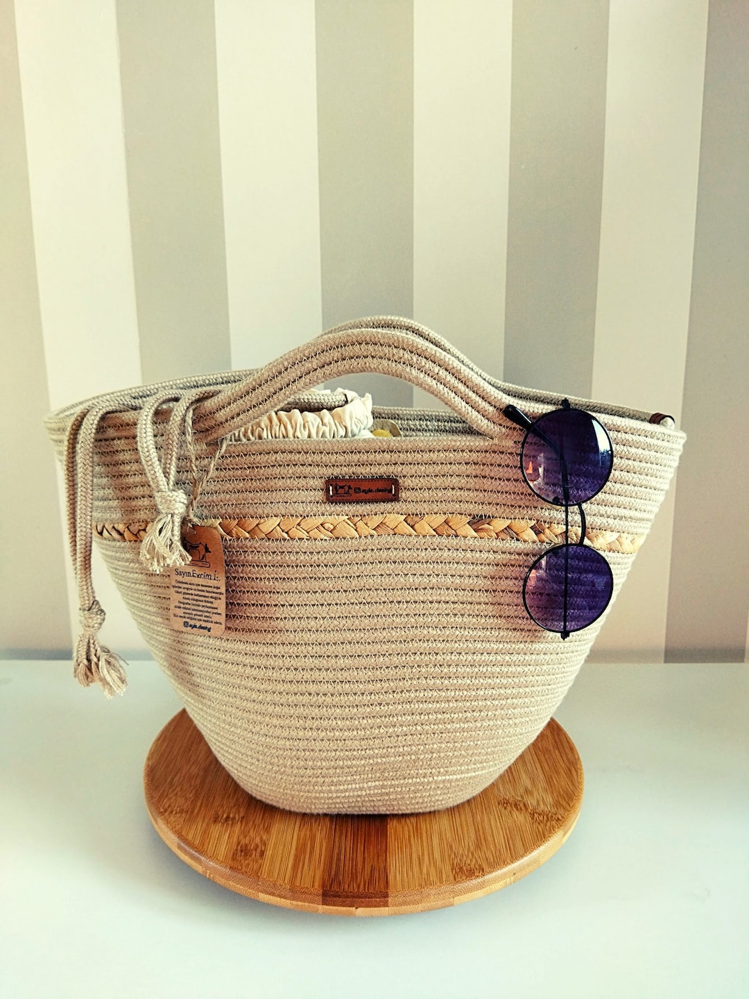 Beach Bag , Shoulder Bag ,rope Bag, Handbag , Handmade , Tote Bag ...