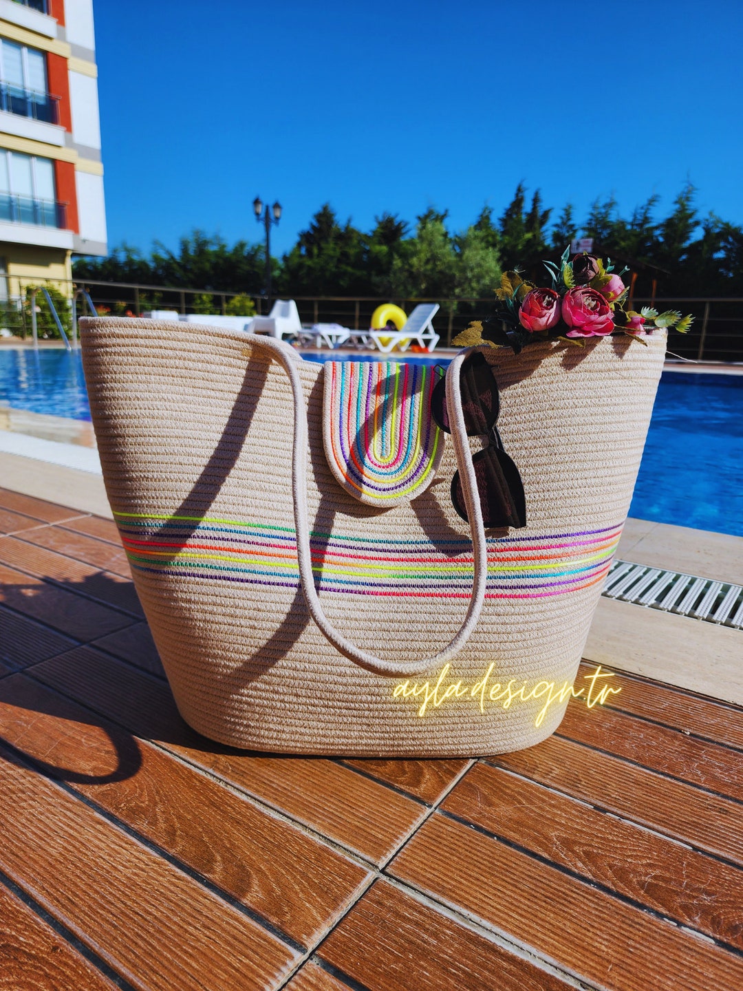 Straw ,rope Bag, Straw, White, Black, Beach Bag , Shoulder Bag ...