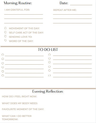 Minimalist Printable Daily Planner, Reflection, Productivity ...