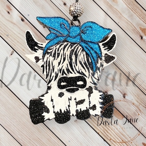 Highland Cow With Bow Car Freshie Freshies Car Air - Etsy
