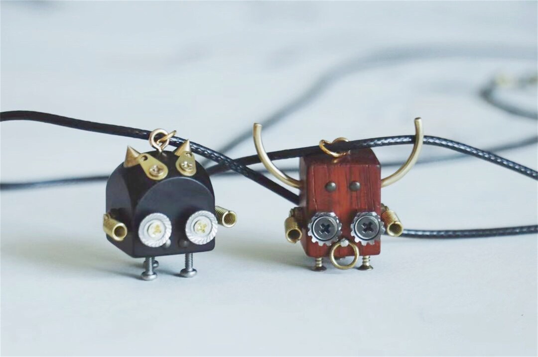 Handmade Wood Robot Necklace Pendant, Halloween Necklace,constellation ...