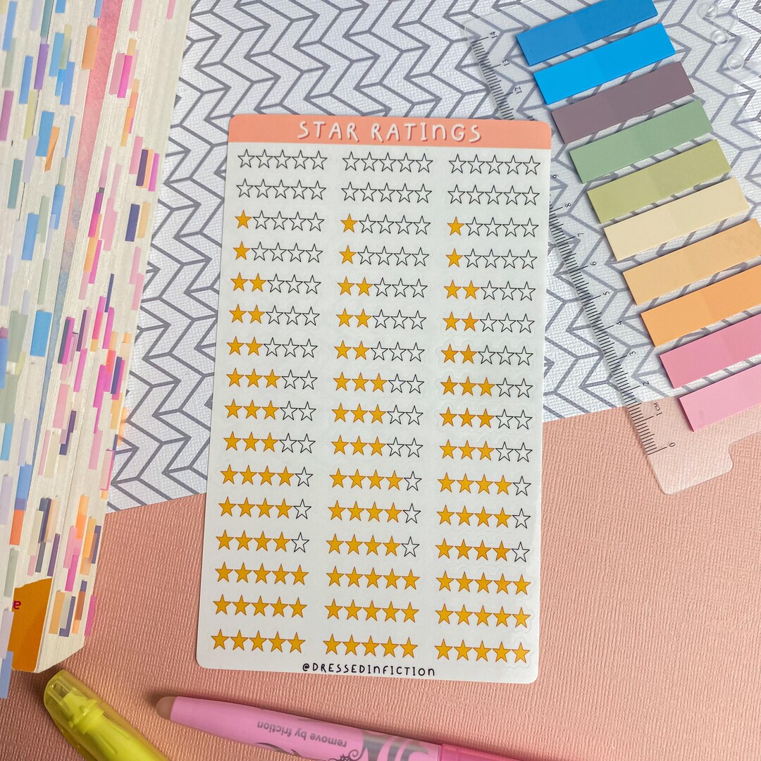 Star Ratings Sticker Sheet, Book Annotating Stickers - Etsy