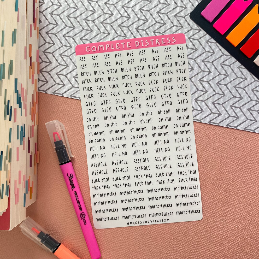 Complete Distress Sticker Sheet, Book Annotating Stickers - Etsy