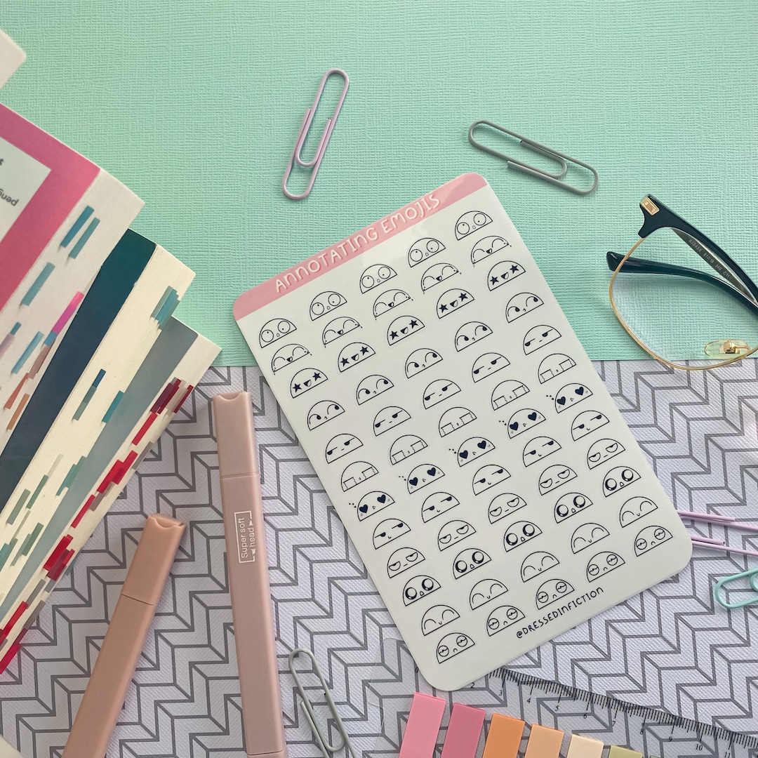 Emoji Sticker Sheet 1st Edition, Book Annotating - Etsy