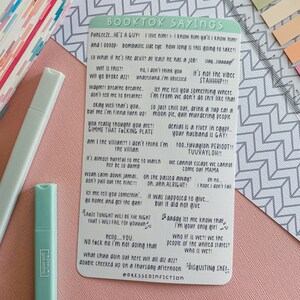 Booktok Sayings Sticker Sheet, Book Annotating Stickers, Book Journal ...