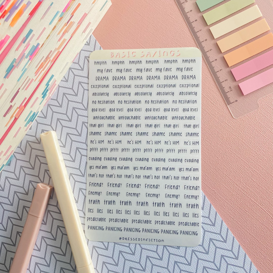 Basic Sayings 4th Edition Sticker Sheet, Book Annotating, Book ...