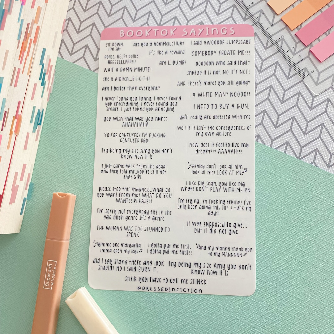 Booktok Sticker Sheet 2nd Edition, Book Annotating, Book Journal - Etsy