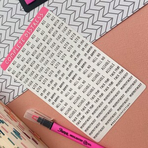Complete Distress Sticker Sheet, Book Annotating Stickers - Etsy