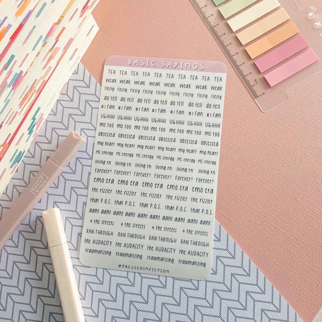 Basic Sayings 3rd Edition Sticker Sheet, Book Annotating, Book ...