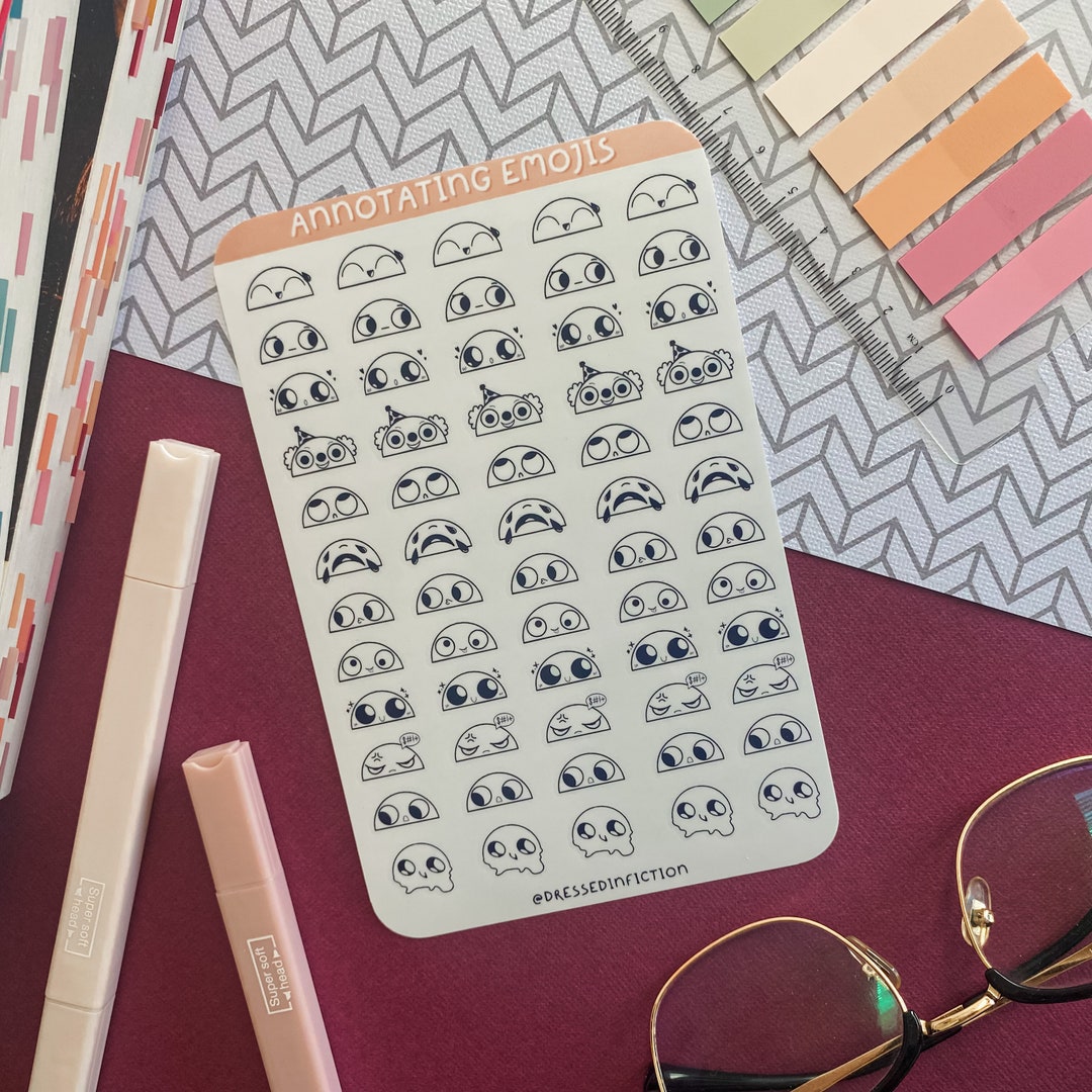 Emoji Sticker Sheet 3rd Edition, Book Annotating, Book Journaling - Etsy