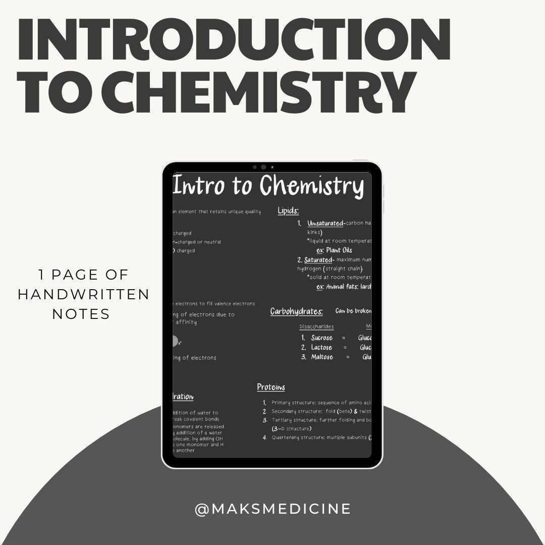 Basics of Chemistry | Digital Notes | Anatomy & Physiology - Etsy