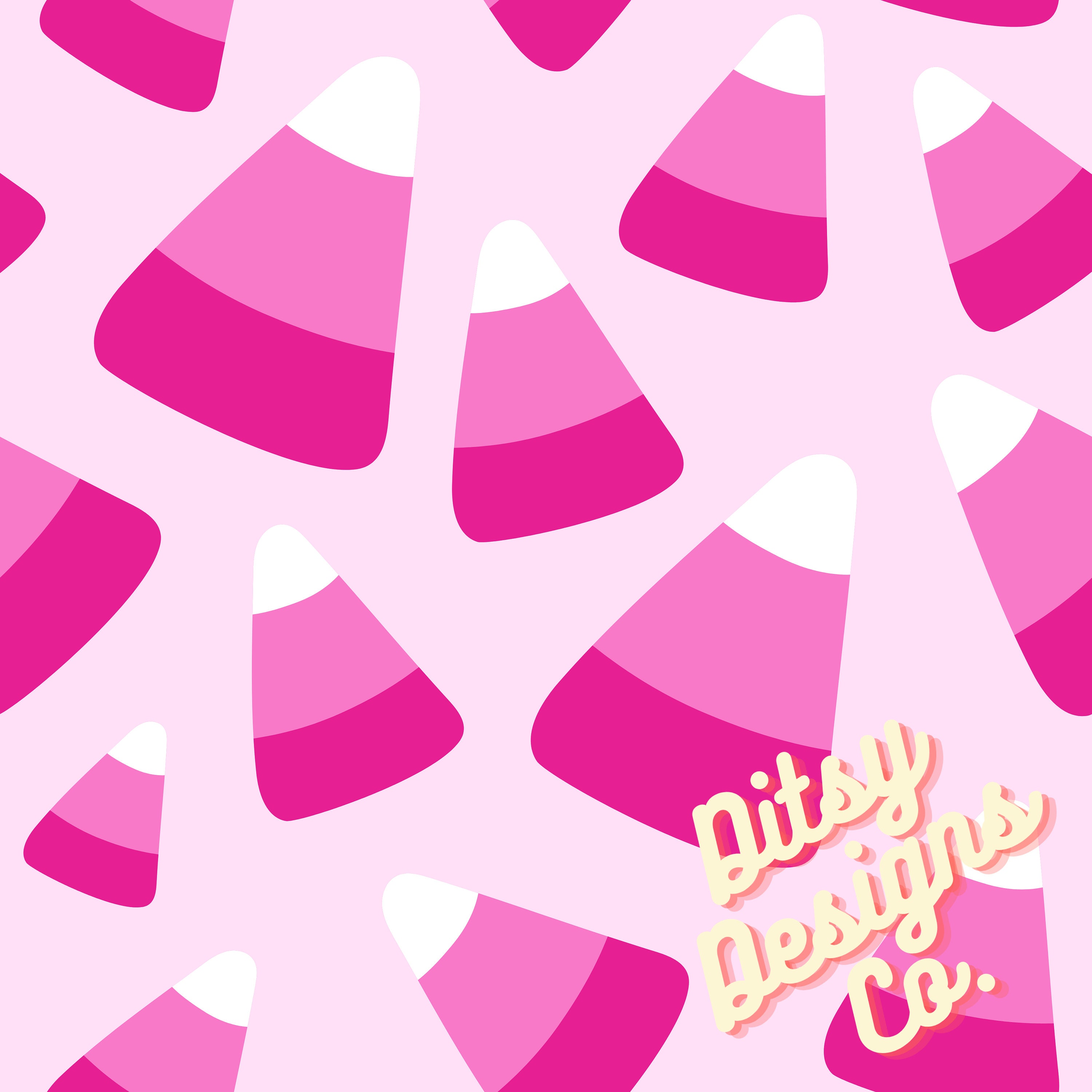 Pink Candy Corn Seamless Design, Candy Corn Pattern, Digital Seamless ...