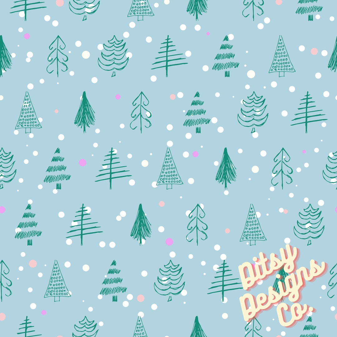 Christmas Tree Seamless Design, Christmas Pattern, Digital Seamless ...