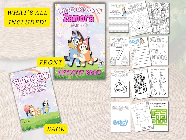 Bluey Activity Book, Birthday Activity Book, Bluey Birthday (digital ...