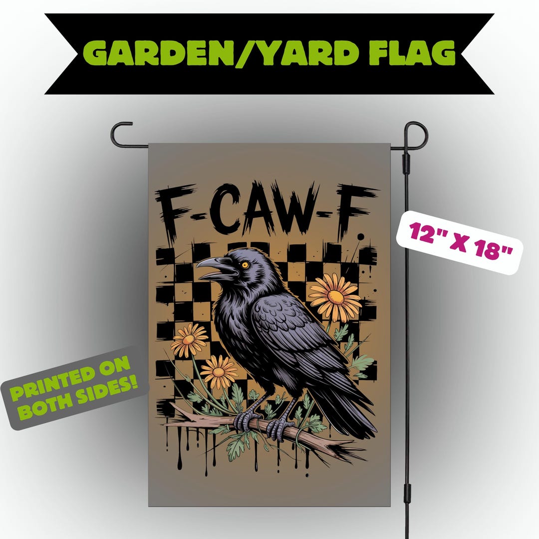 Funny Crow Garden Flag | Gothic Halloween Decor (12x18) - Etsy