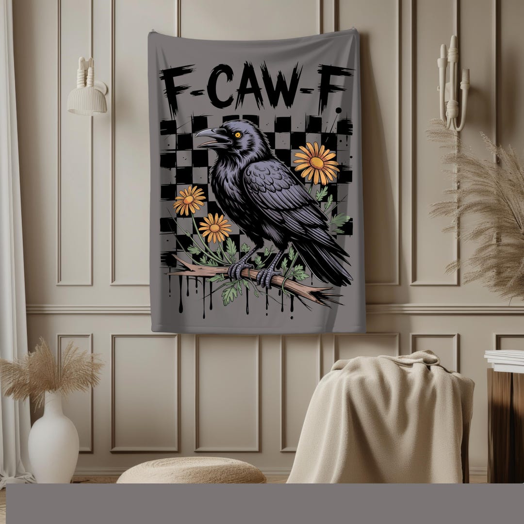 Funny Crow Throw Blanket – Gothic Raven Decor, Sherpa or Minky - Etsy