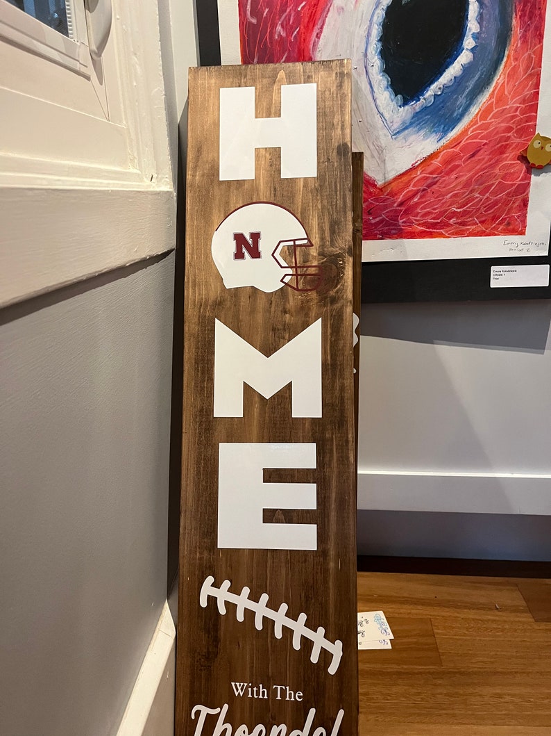 Football HOME Sign: Personalized TV Room Decor - Etsy
