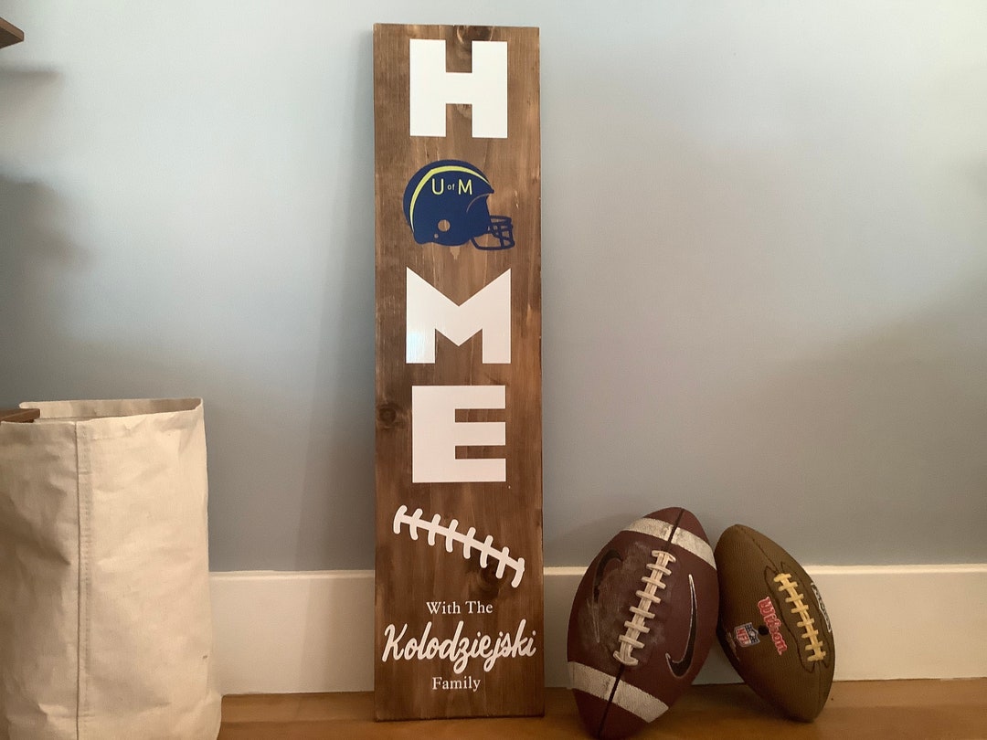 Football HOME Sign: Personalized TV Room Decor - Etsy