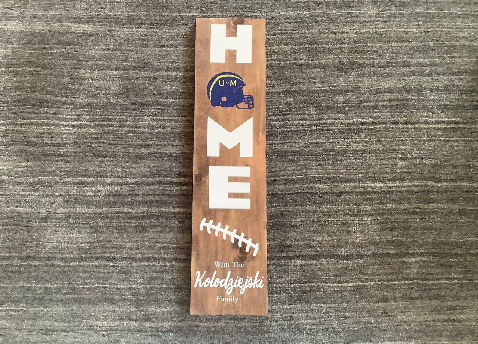 Football HOME Sign: Personalized TV Room Decor - Etsy