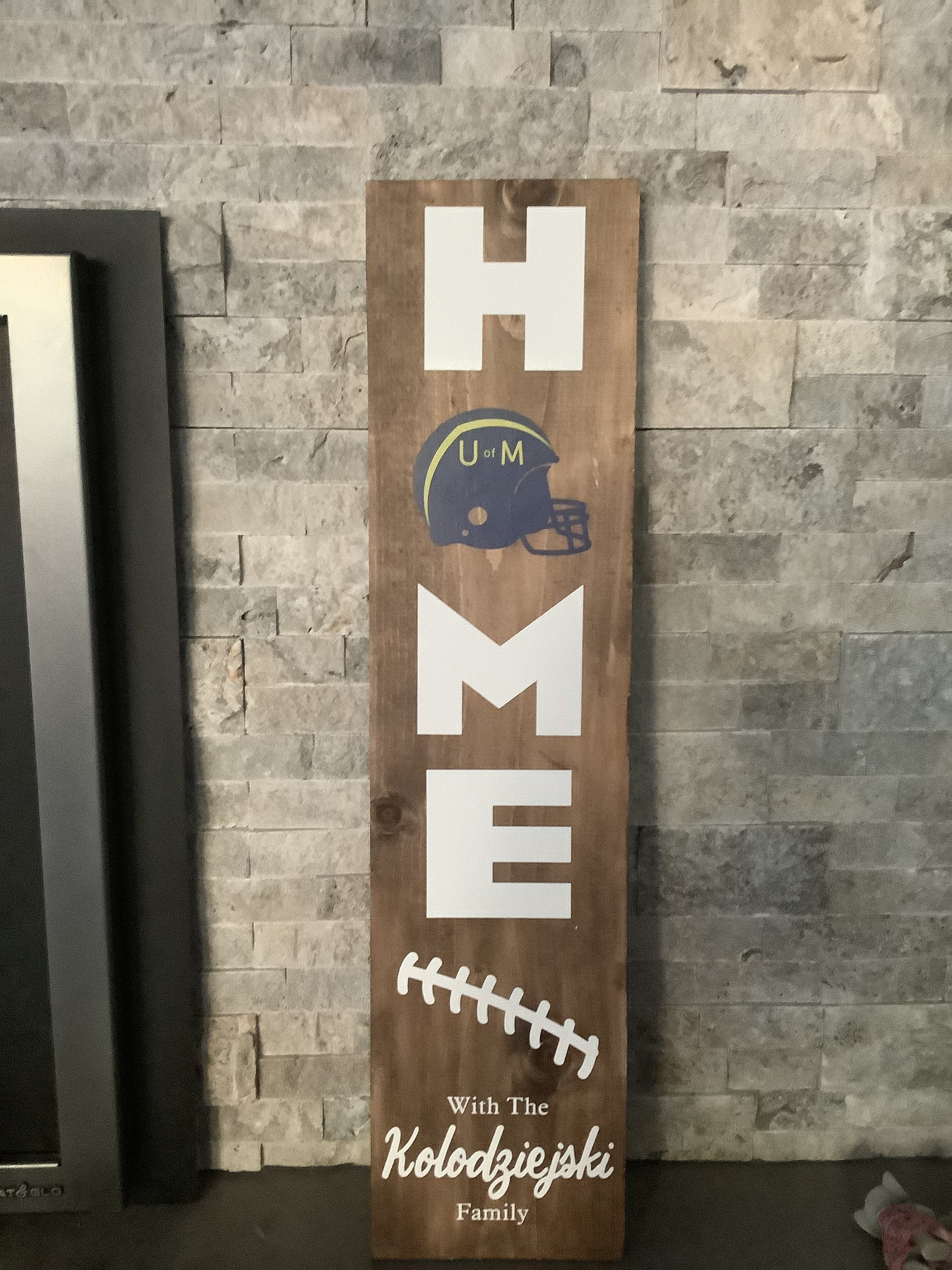 Football HOME Sign: Personalized TV Room Decor - Etsy